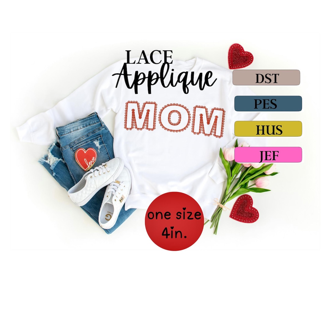 Lace Applique MOM|MOM Only Embroidery File| - Etsy