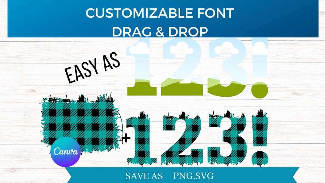 Canva Font Frames|letters & Numbers|create Your Own Design - Etsy