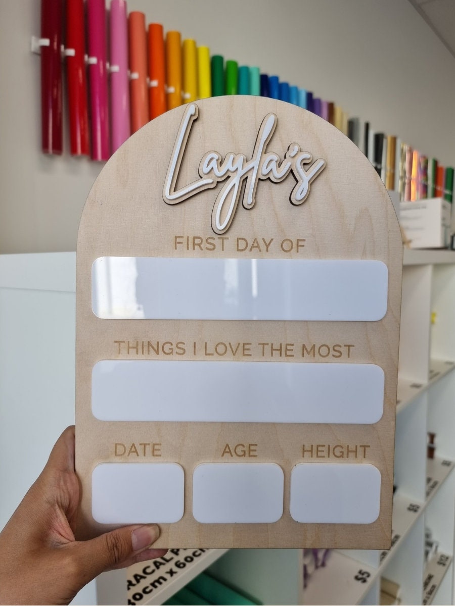 First Day Sign, Personalised My First Day Board, My Last Day, Back to ...