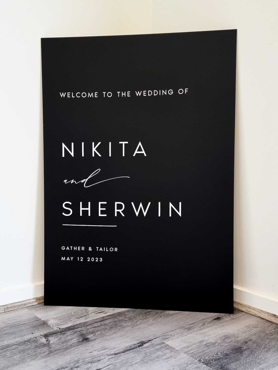 Black Wedding Sign Modern Wedding Signs Wedding Welcome Sign Reception ...