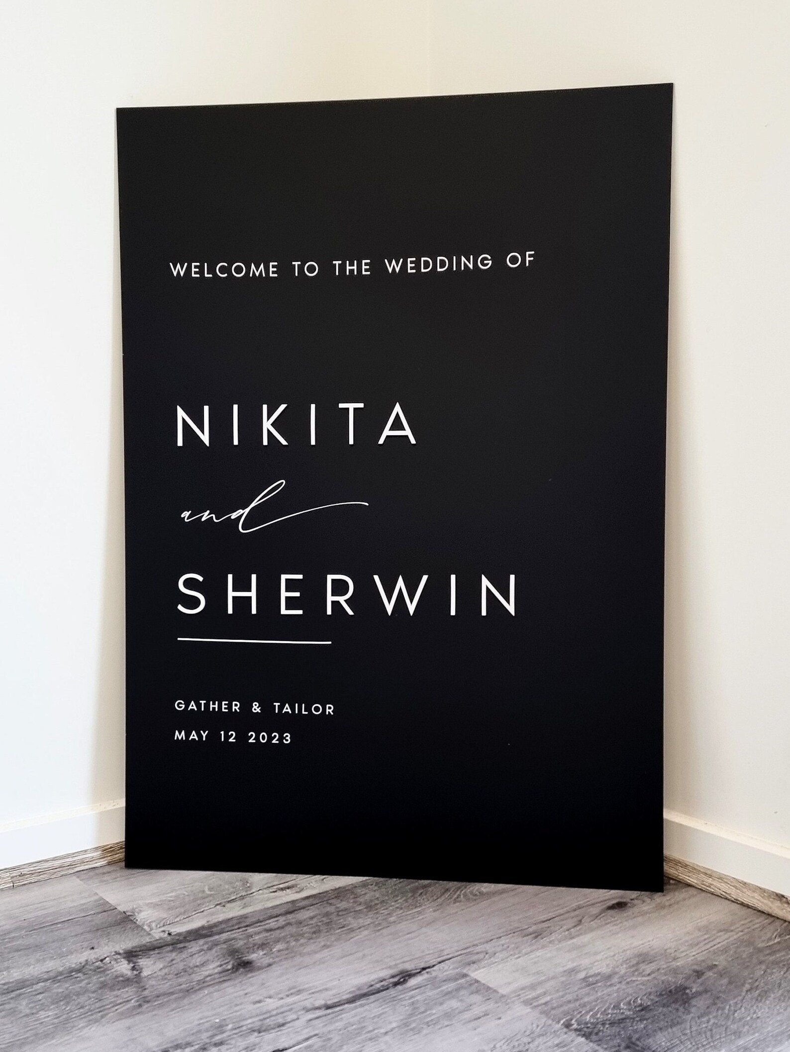 Black Wedding Sign Modern Wedding Signs Wedding Welcome Sign Reception ...