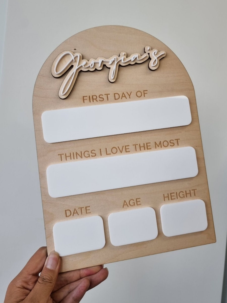 First Day Sign, Personalised My First Day Board, My Last Day, Back to ...