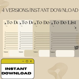 Neutral Daily to Do List Printable, Minimalist to Do List, to Do List ...