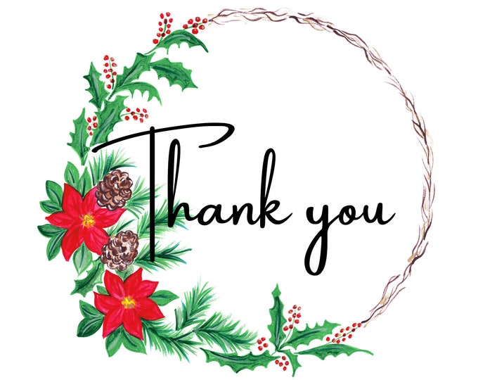 Holiday Thank You Card - Etsy