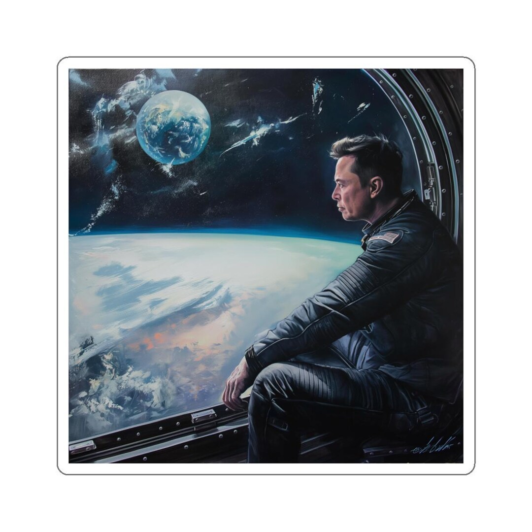 Spacex Elon Musk Sticker, Space Theme Vinyl Decal, Laptop Sticker ...