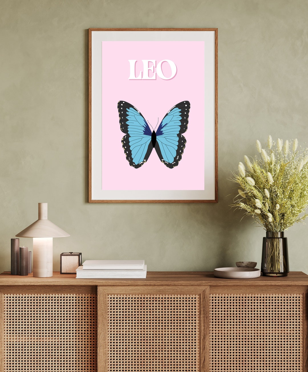 Zodiac Leo Poster, Butterfly Illustration, Astrology Art, Trendy Wall ...
