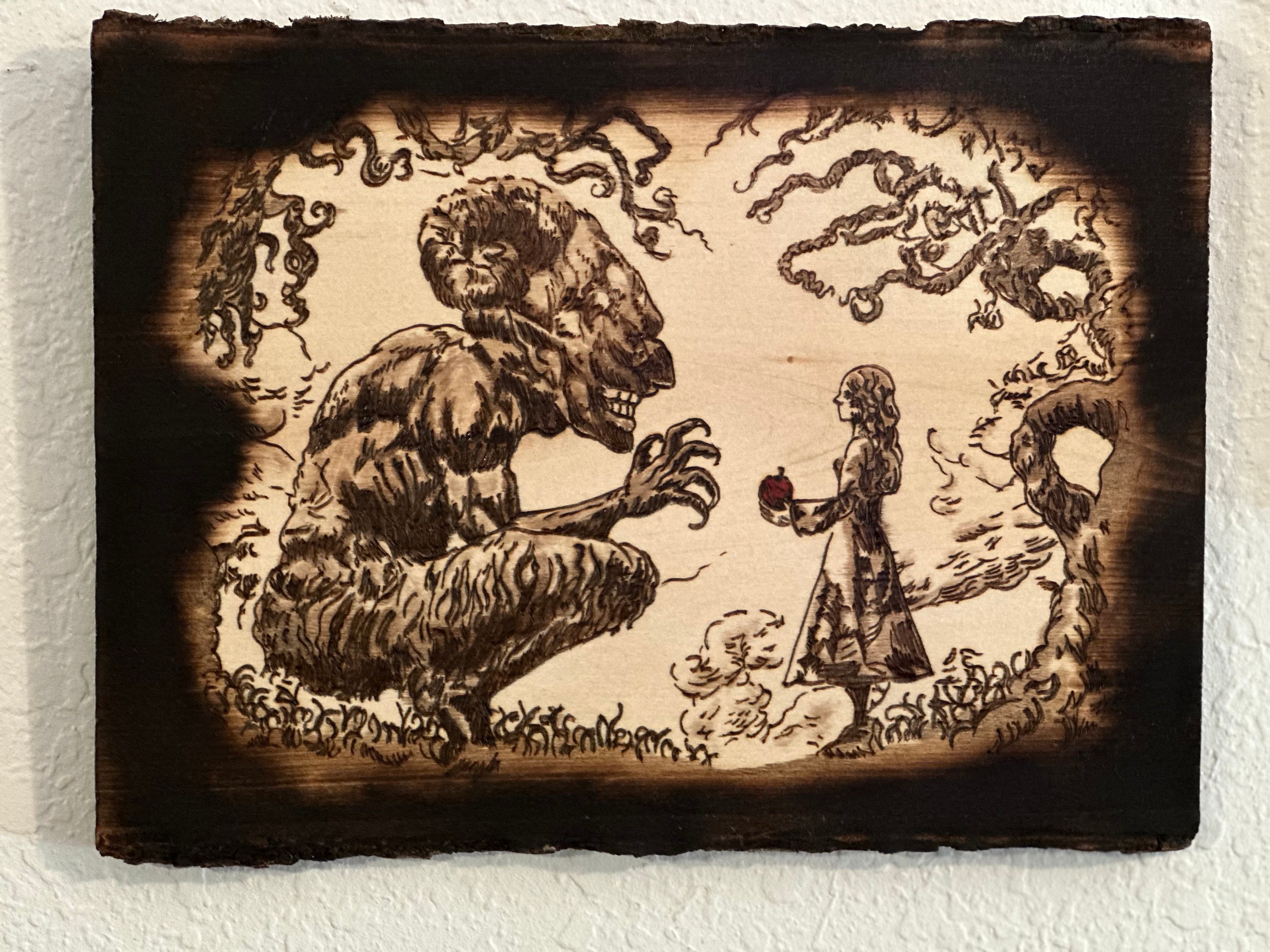 Ymir Fritz and the Devil of All Earth | Woodburn Art | Wood Art - Etsy