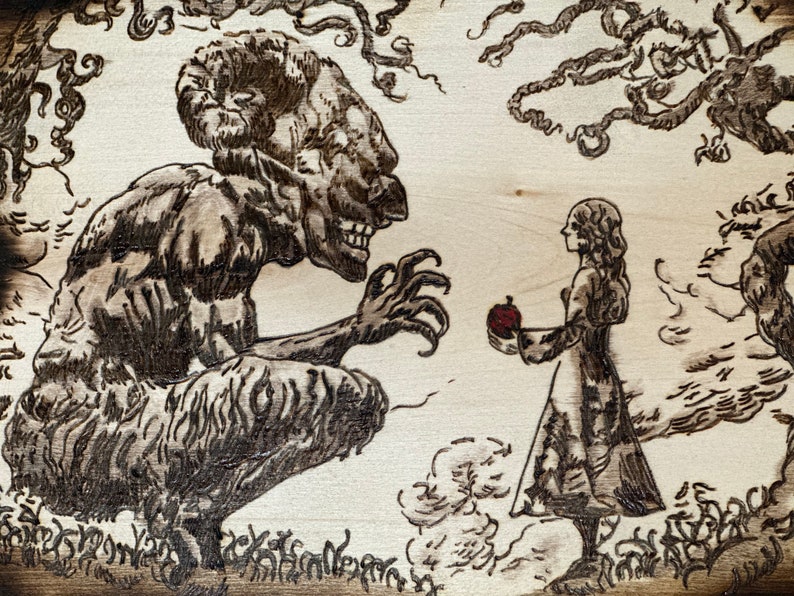 Ymir Fritz and the Devil of All Earth | Woodburn Art | Wood Art - Etsy