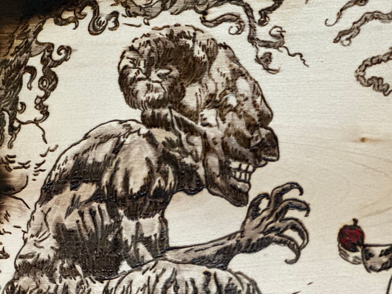 Ymir Fritz and the Devil of All Earth | Woodburn Art | Wood Art - Etsy