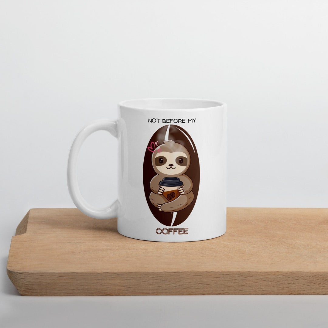 Mug White Sloth Mug for Sloth Lover Gift for Coffee Lover Coffee ...