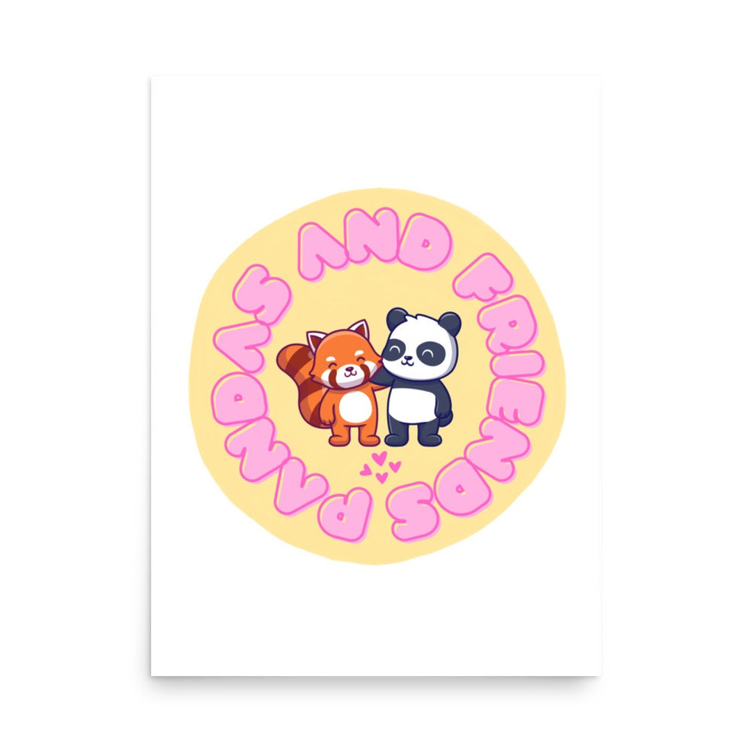 Pandas and Friends Poster - Etsy