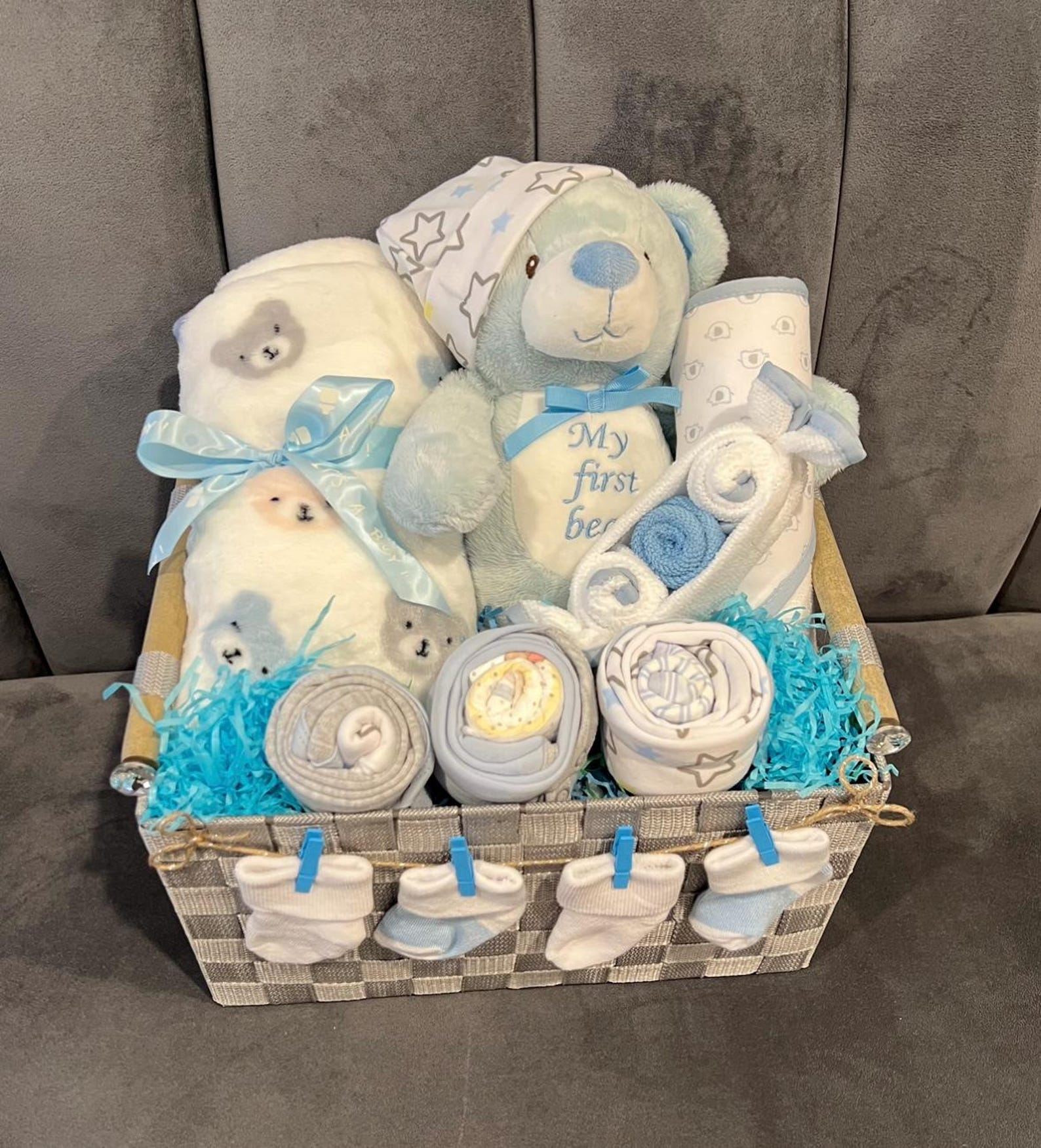 Baby Boy Gift Basket/new Baby Gift Basket/baby Shower Gift/welcome Baby ...