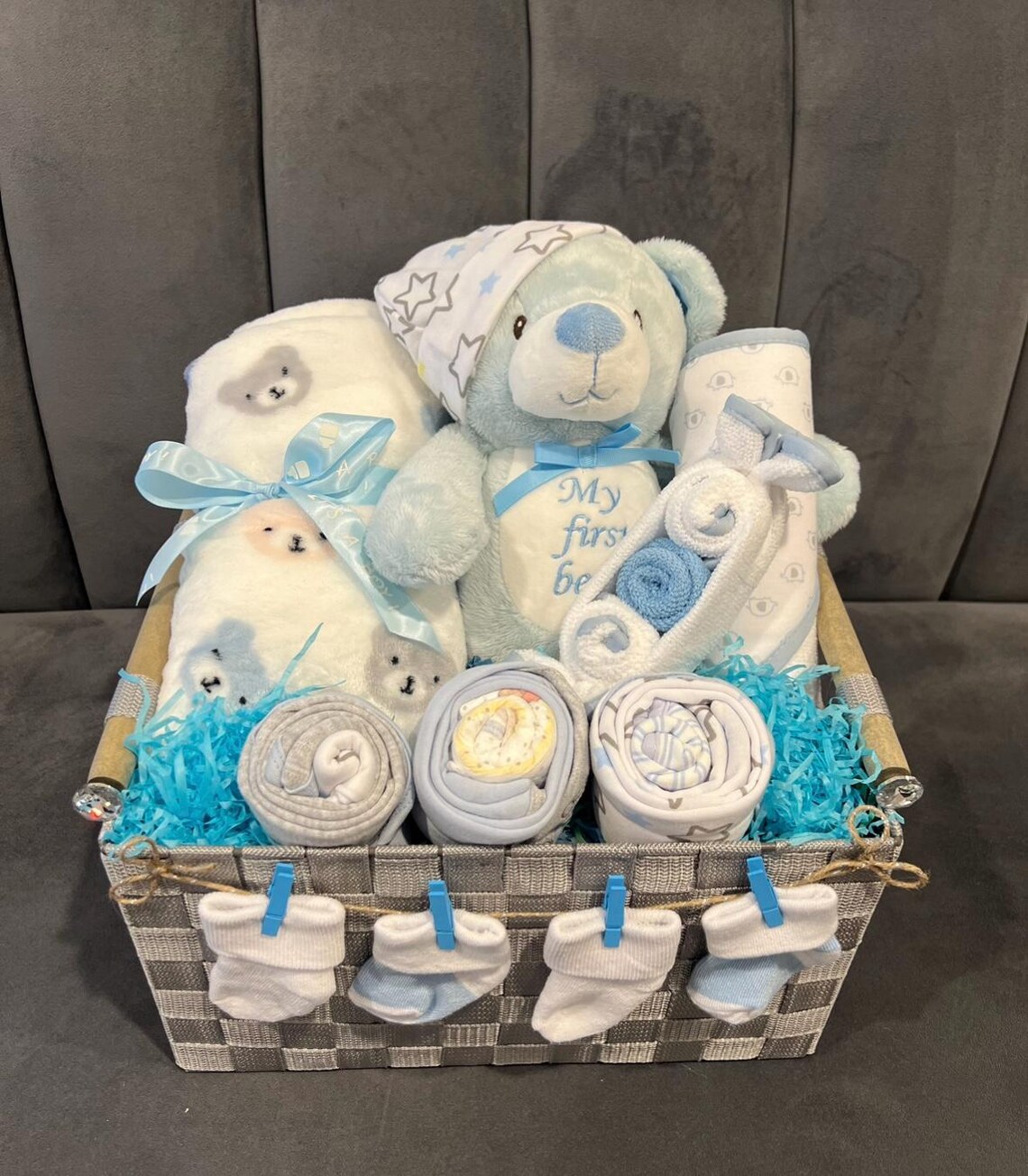 Baby Boy Gift Basket/new Baby Gift Basket/baby Shower Gift/welcome Baby ...