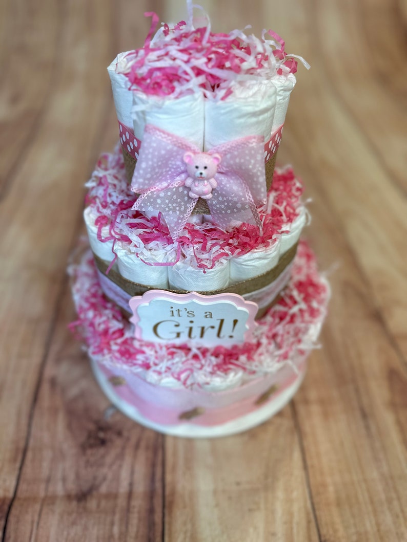 3-tier Baby Boy Diaper Cake: Shower Centerpiece Gift - Etsy