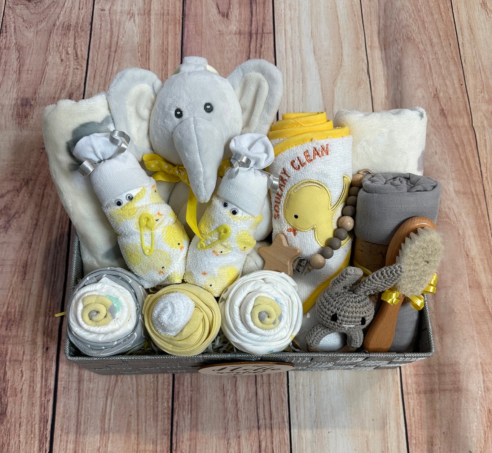 Neutral Baby Gift Basket, New Baby Gift Basket, Baby Shower Gift ...