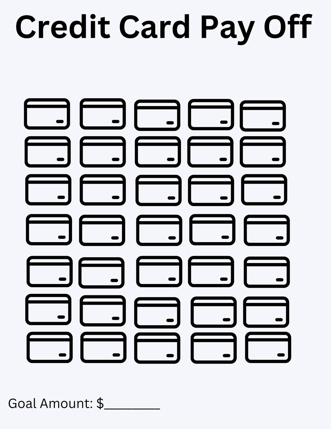 Credit Card Pay off Savings Challenge - Etsy