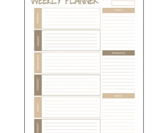 Printable Mushroom Weekly Planner - Etsy