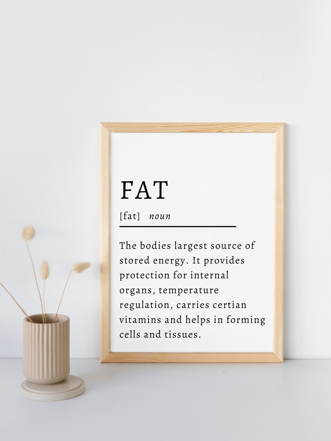 Nutrition Poster Fat Definition - Etsy