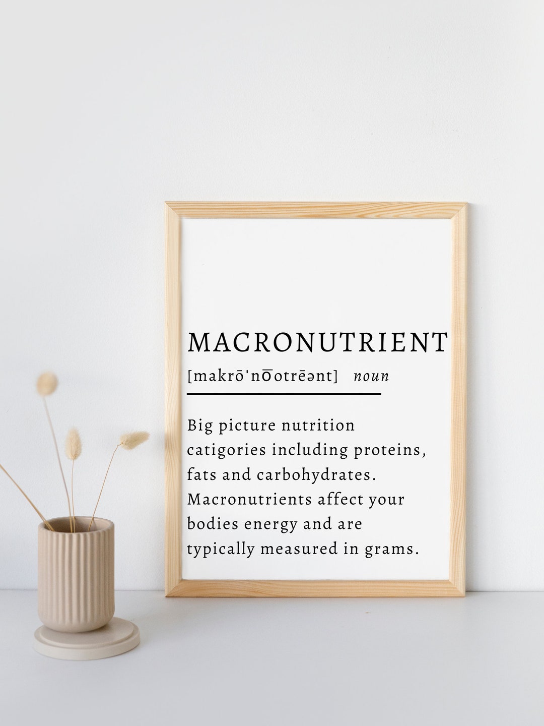 Nutrition Poster Macronutrient Definition - Etsy