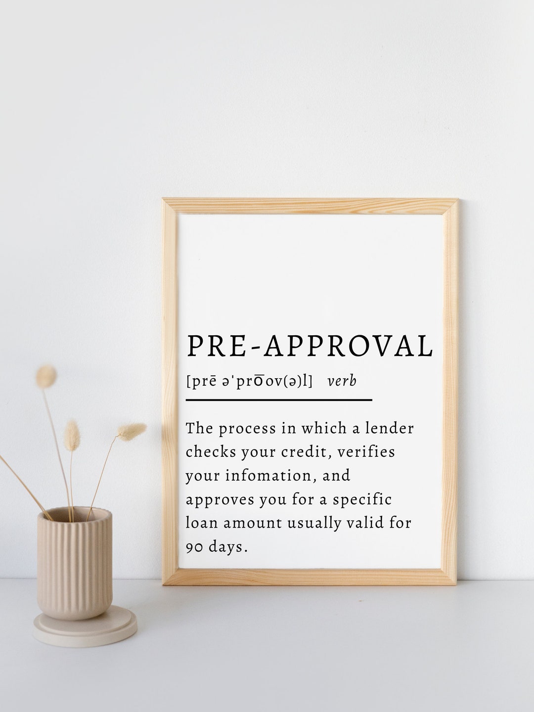 Real Estate Agent Gift (pre-approval Definition) - Etsy