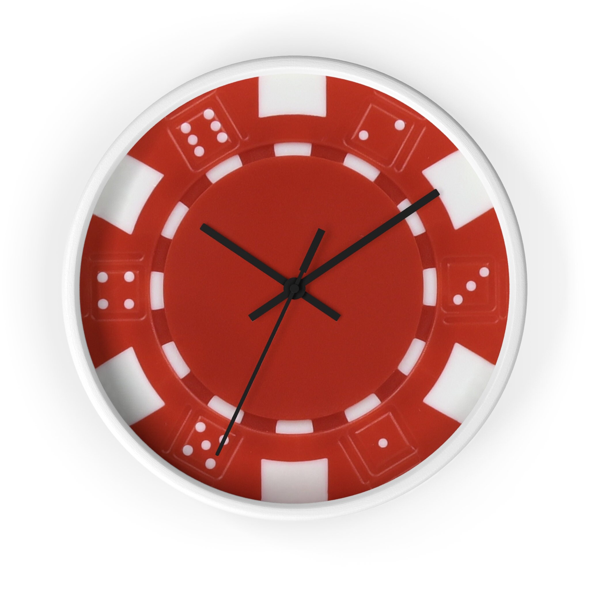 Poker Chip Wall Clock | Casino-themed Decorative Timepiece for Game ...