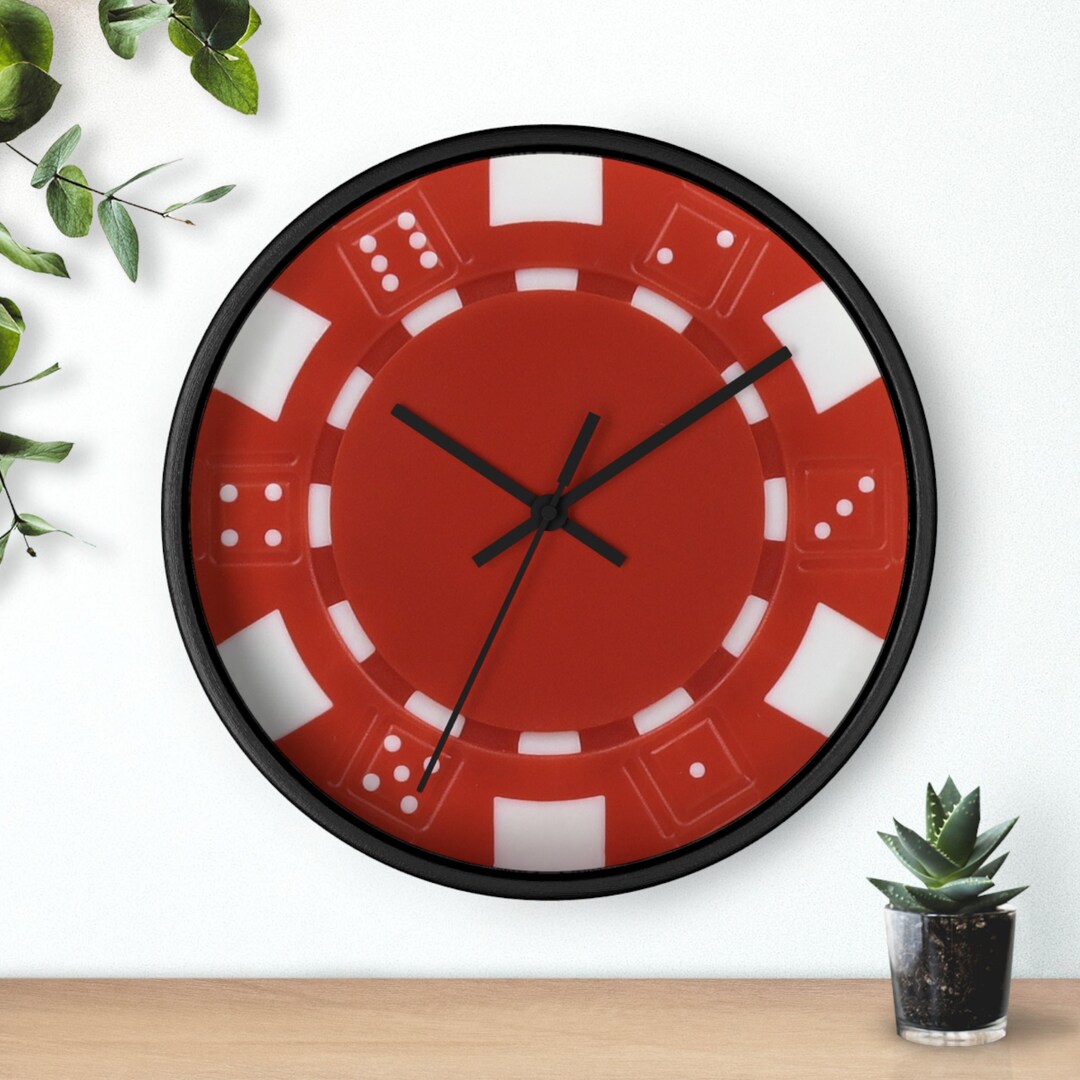 Poker Chip Wall Clock | Casino-themed Decorative Timepiece for Game ...