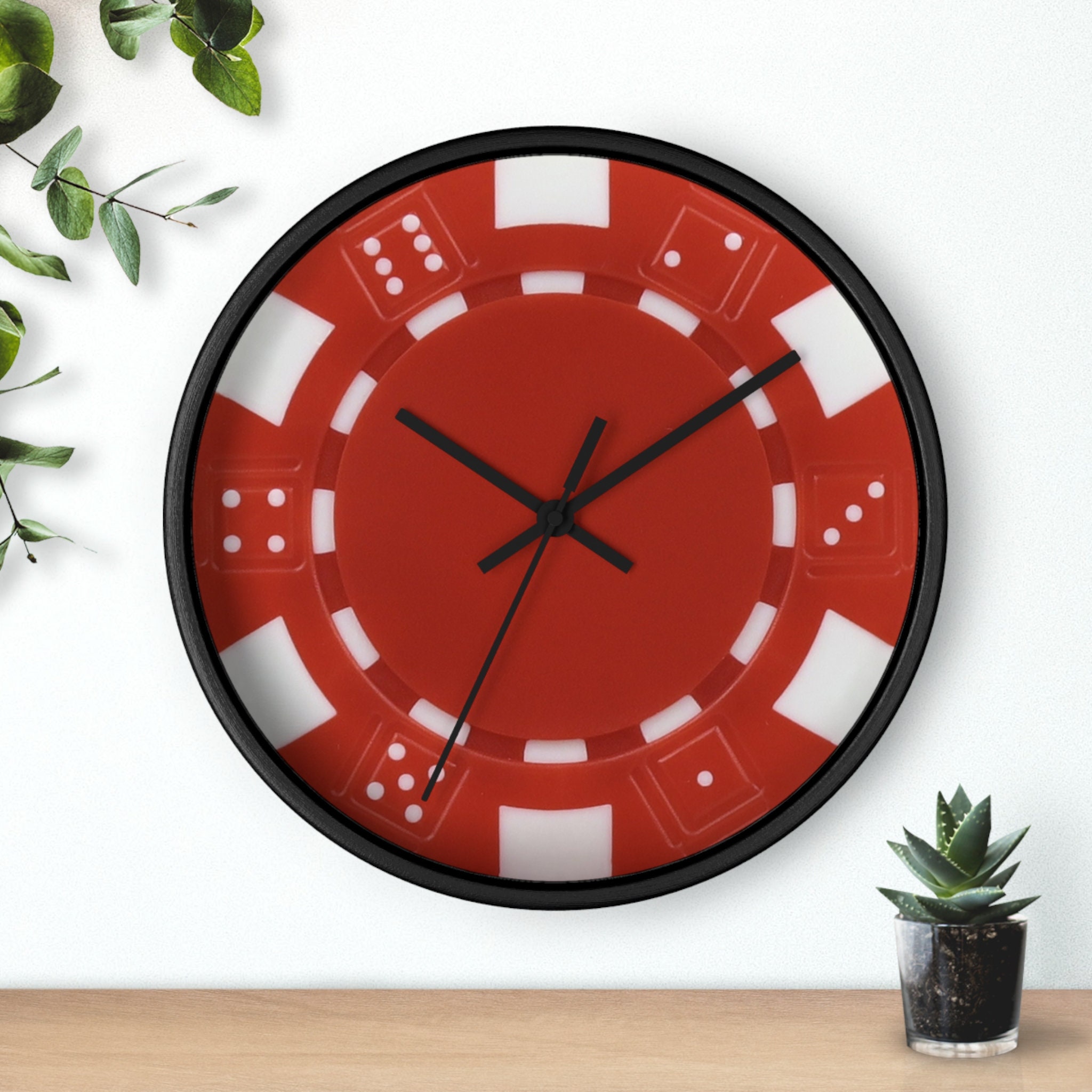 Poker Chip Wall Clock | Casino-themed Decorative Timepiece for Game ...