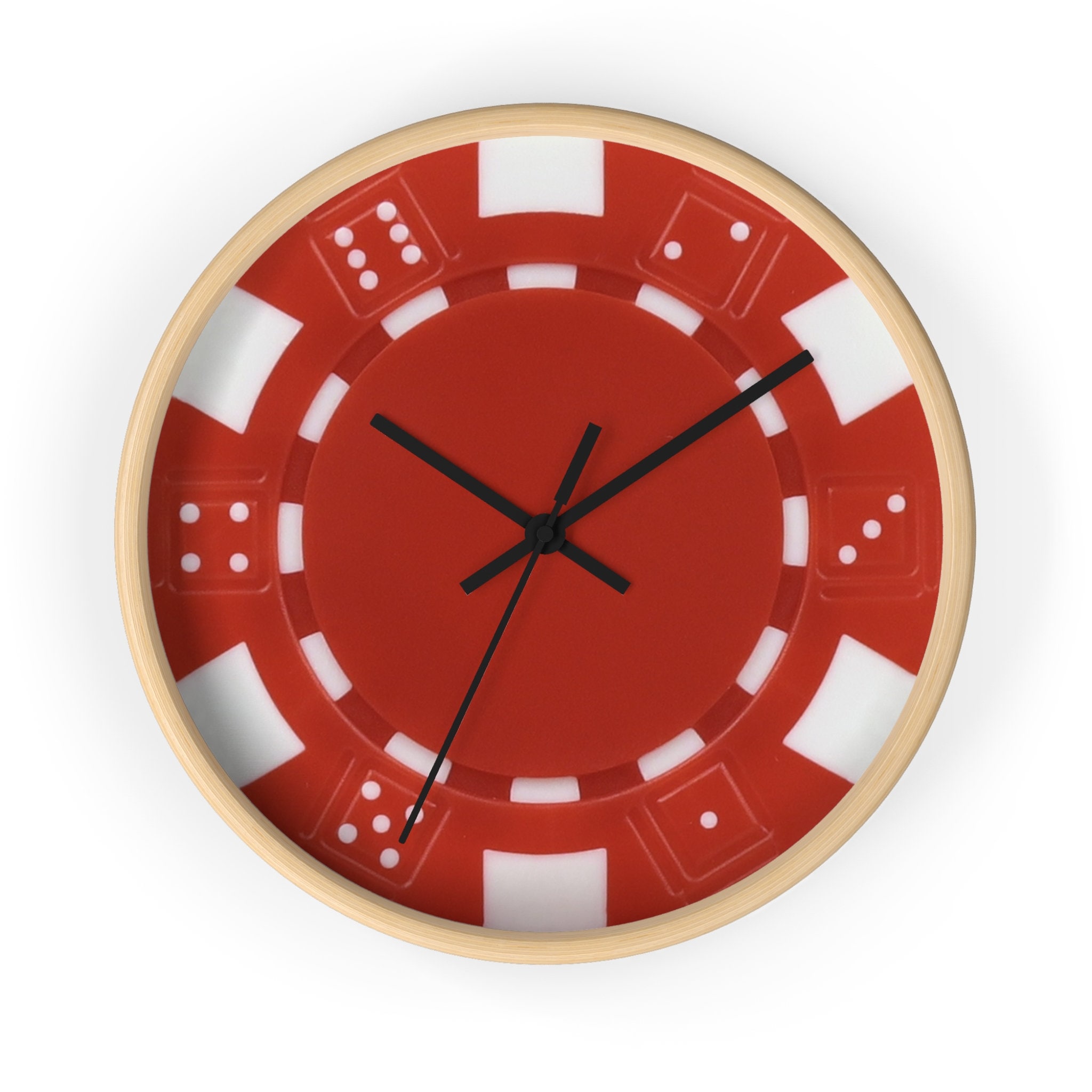 Poker Chip Wall Clock | Casino-themed Decorative Timepiece for Game ...