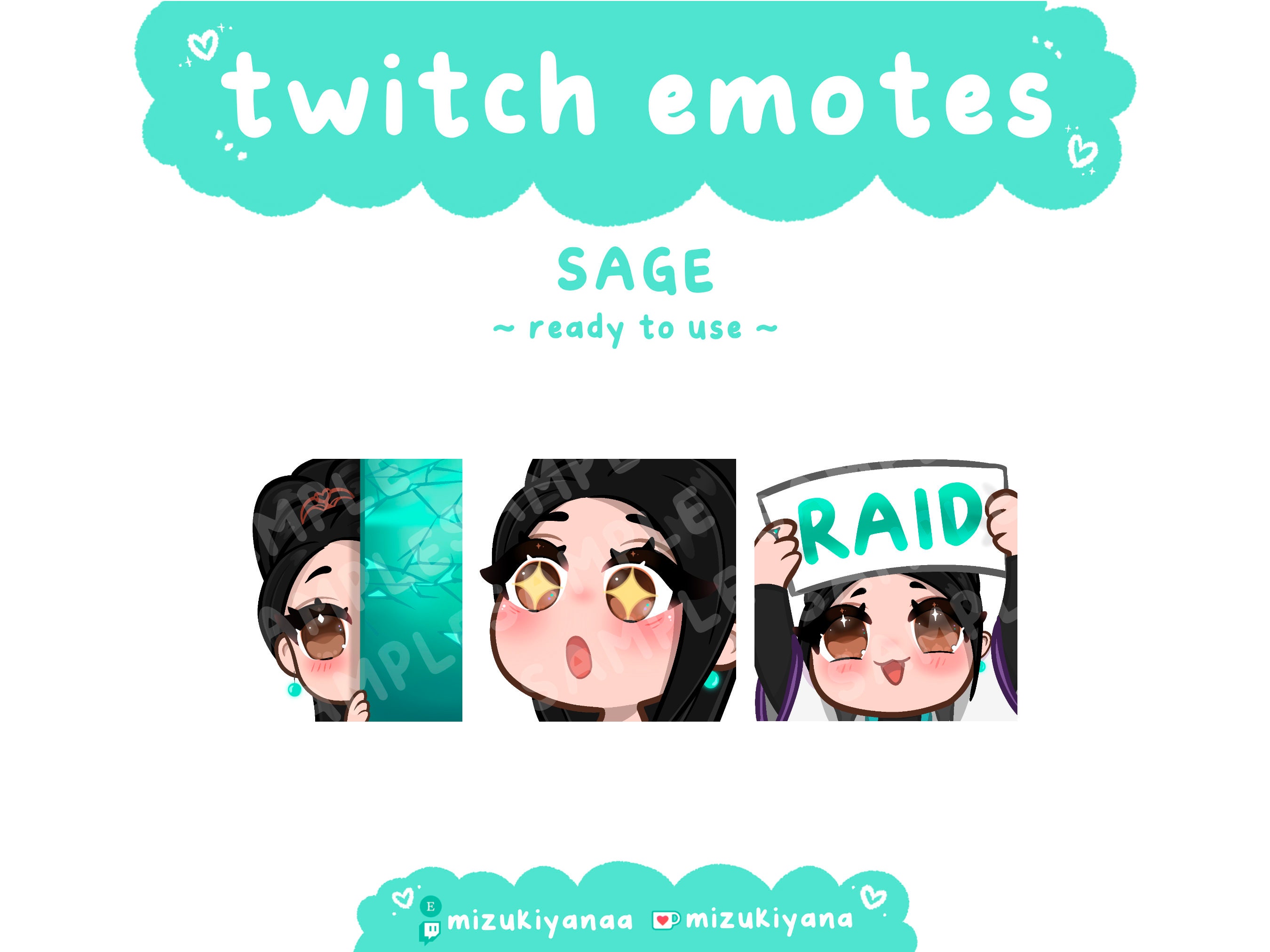 Cute Valorant Sage Emote Set | Lurk/peek, Wow, Raid | for Twitch ...