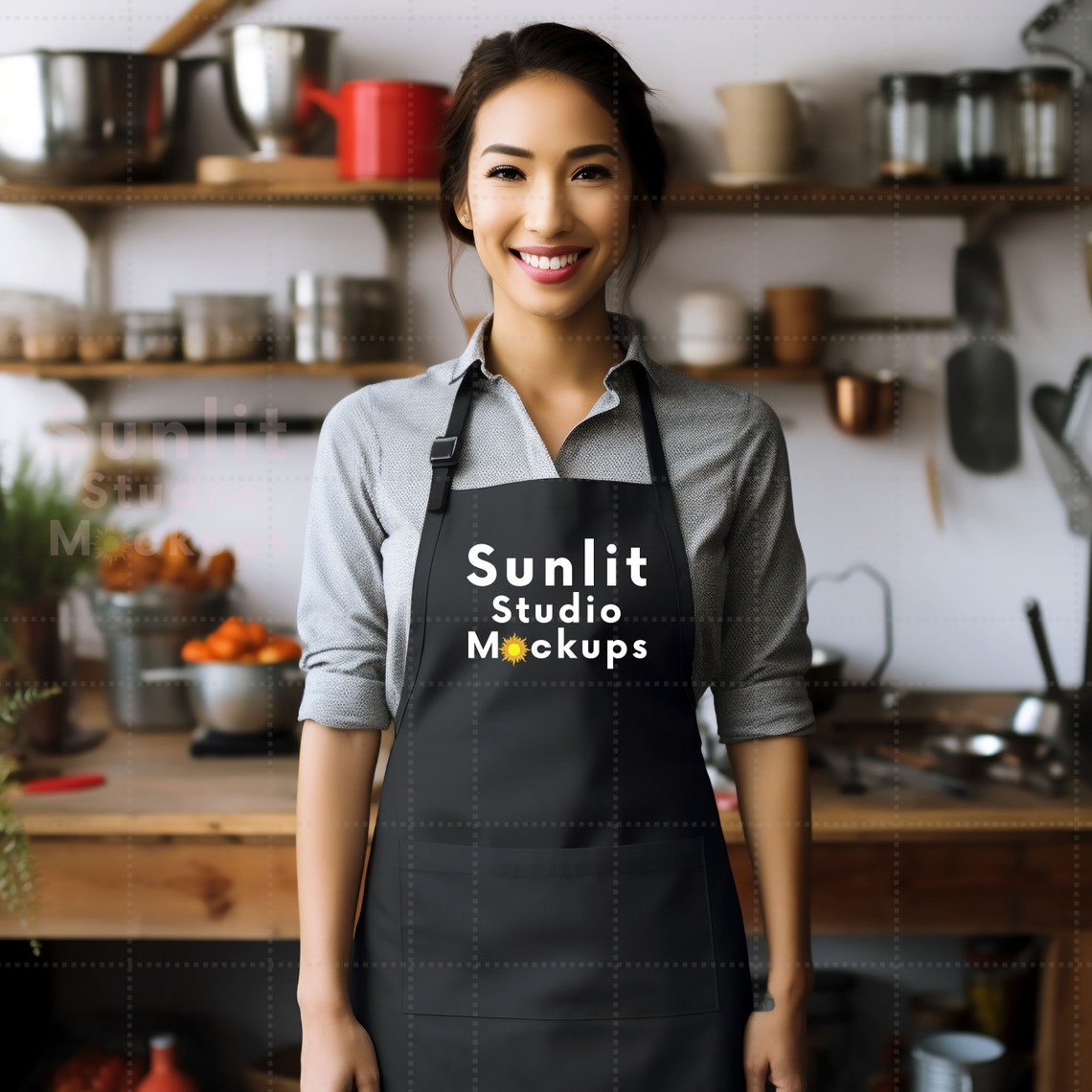 Black Apron Mockup Kitchen Mockup Baking Mockup Farm House Mockup Print ...