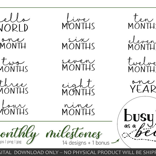 Baby Monthly Milestone Svg - Etsy