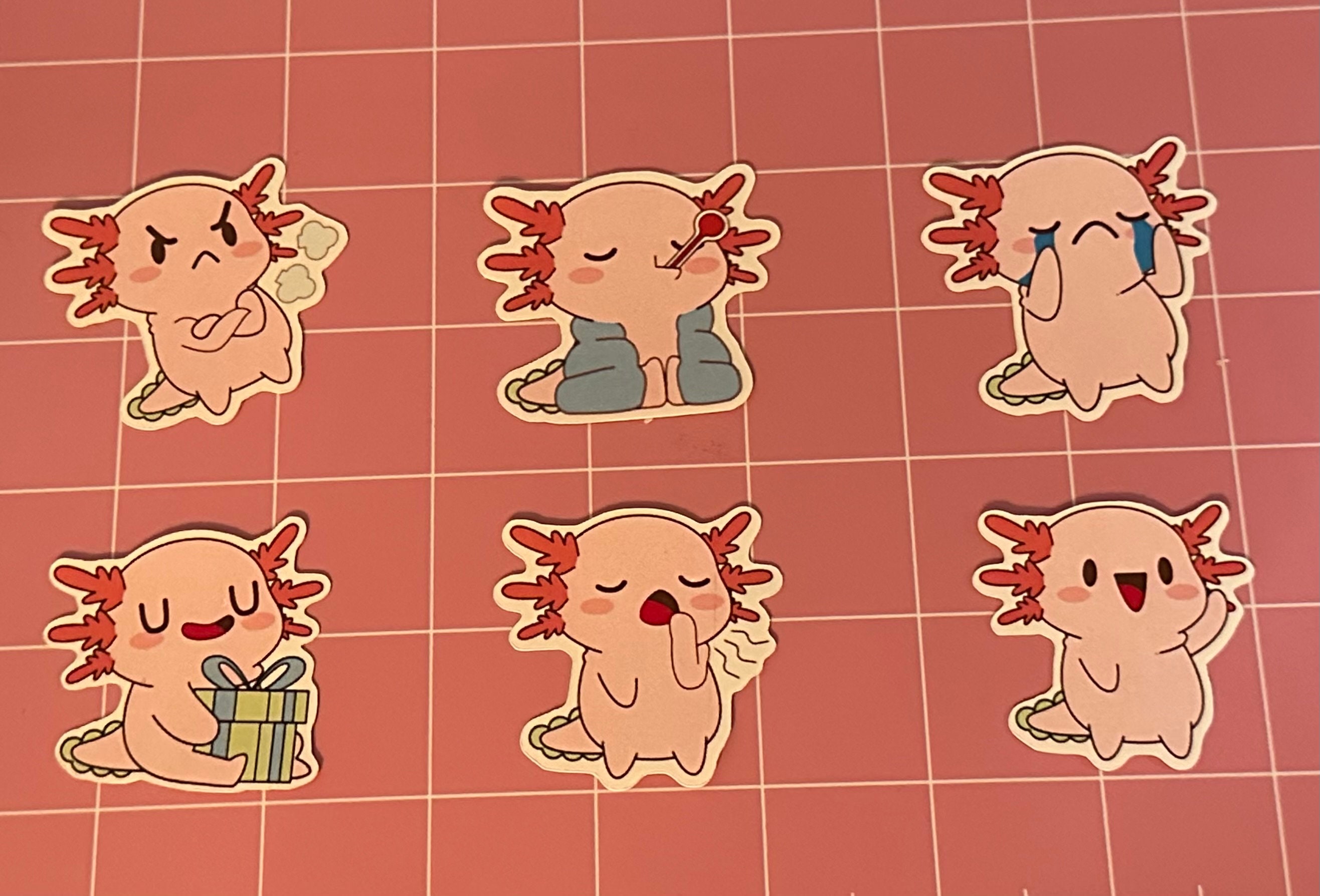 Axolotl Sticker 6 Pack / Sticker Packs / Kawaii Stickers / Laptop ...