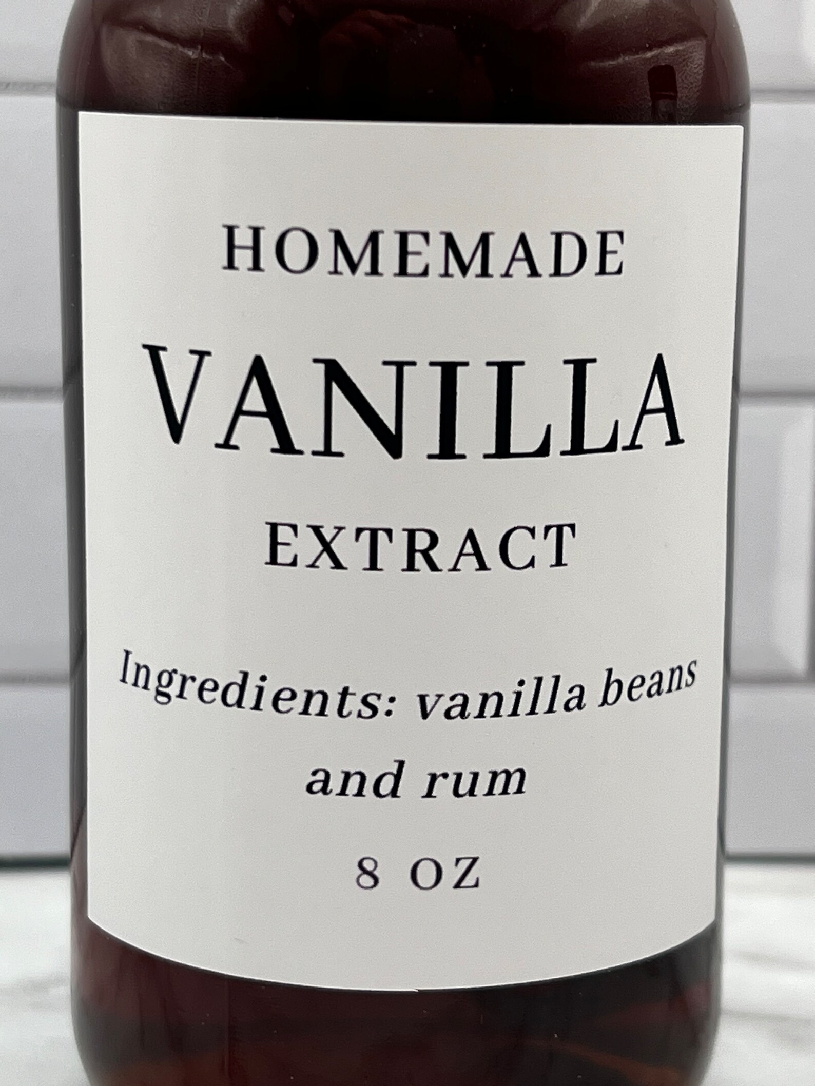 Vanilla Rum Extract Labels,minimalist Label,water and Oil Resistant ...