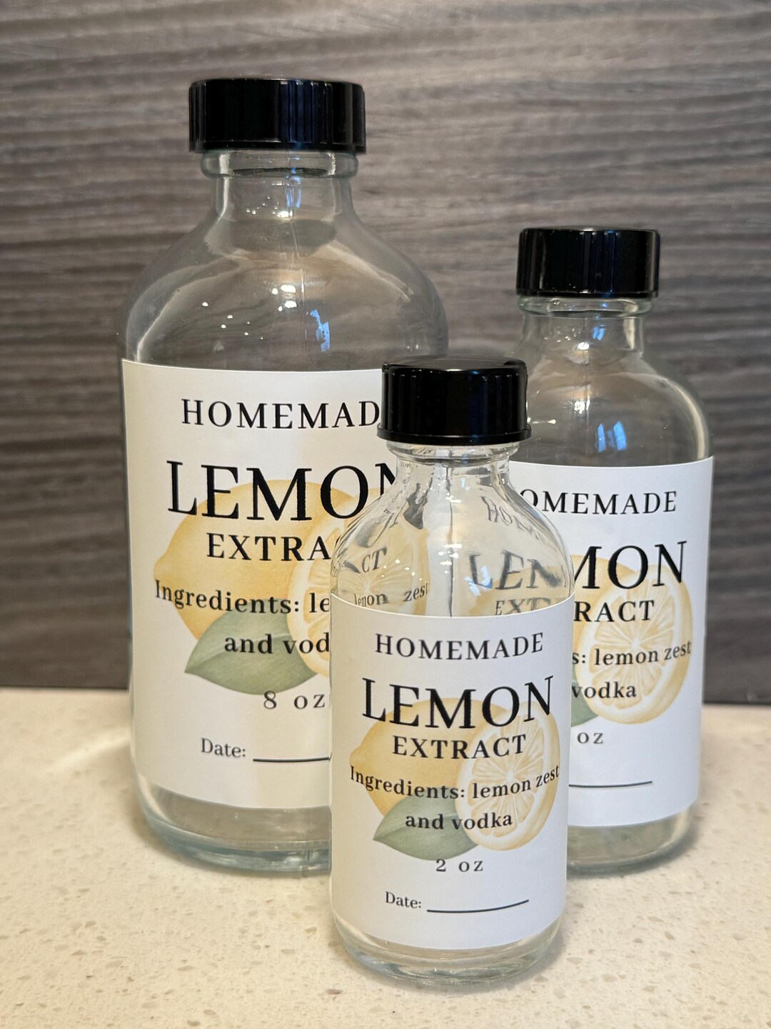 Labels for Homemade Lemon Extract Made With Vodka, Homemade Extract ...