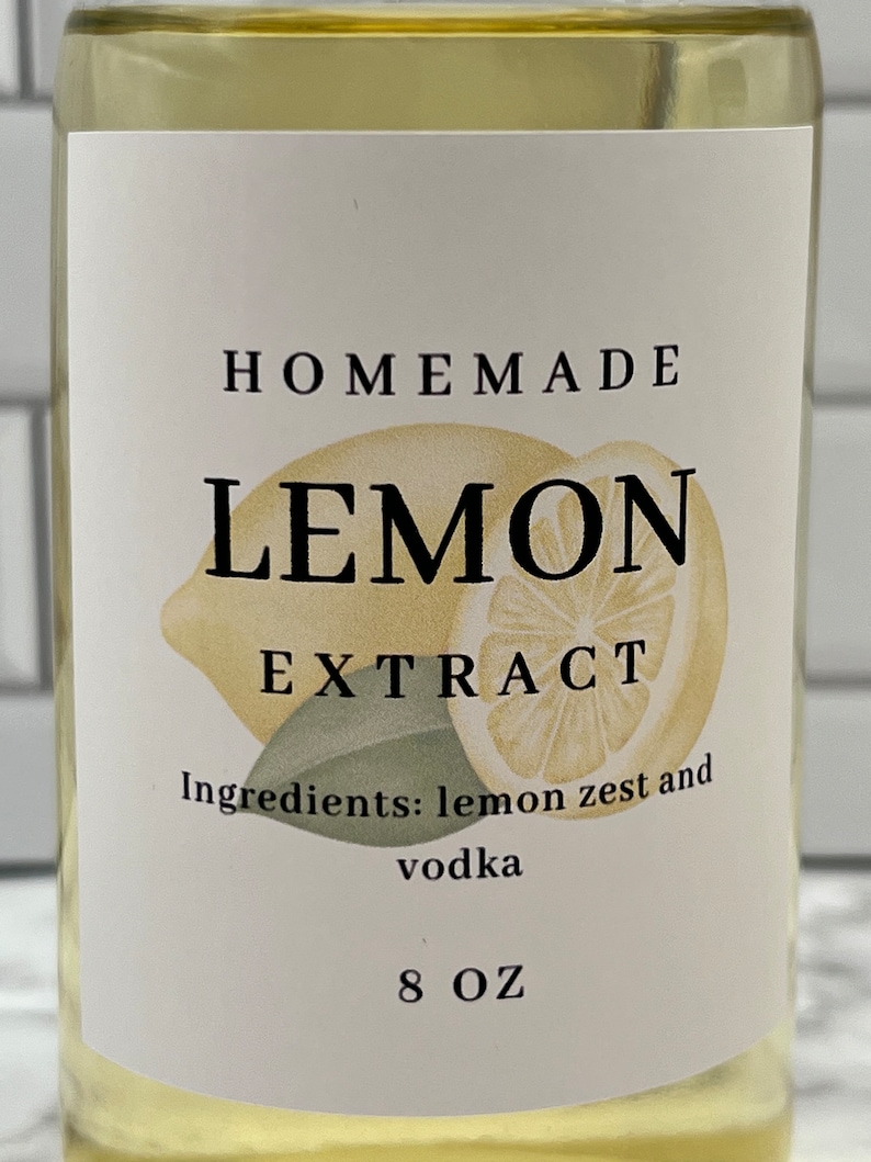 Lemon Extract LABELS, Water and Oil Resistant Vinyl Label,homemade ...