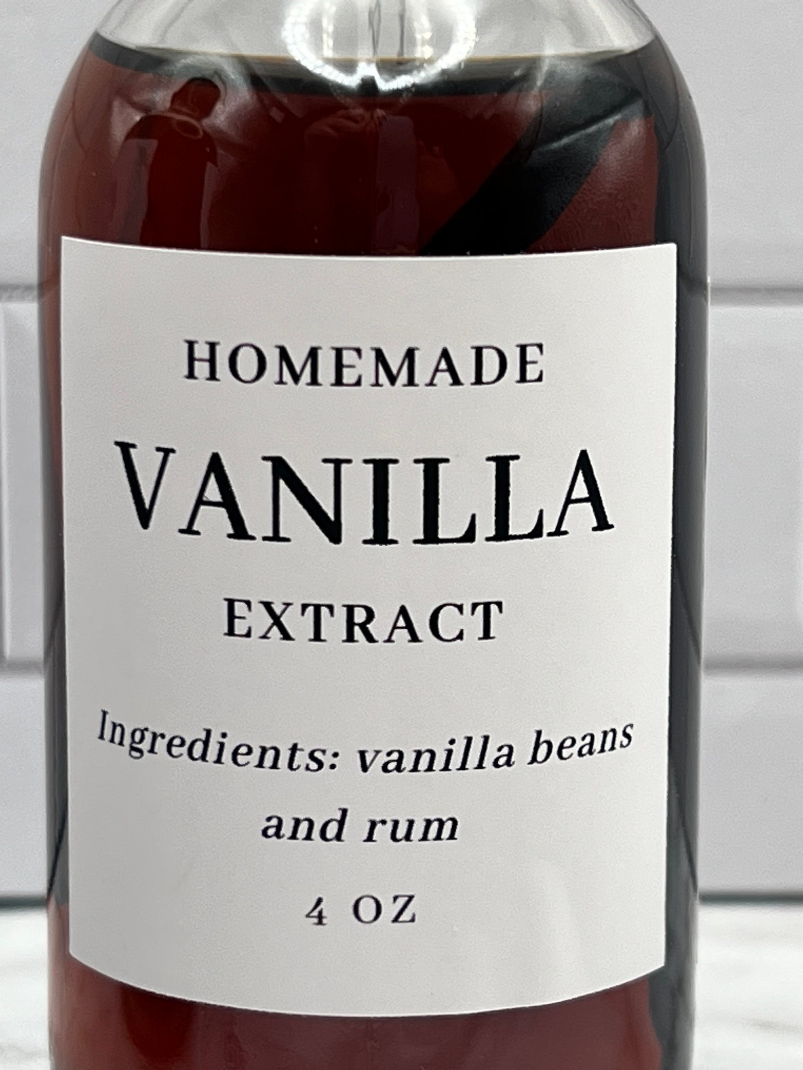 Vanilla Rum Extract Labels,minimalist Label,water and Oil Resistant ...
