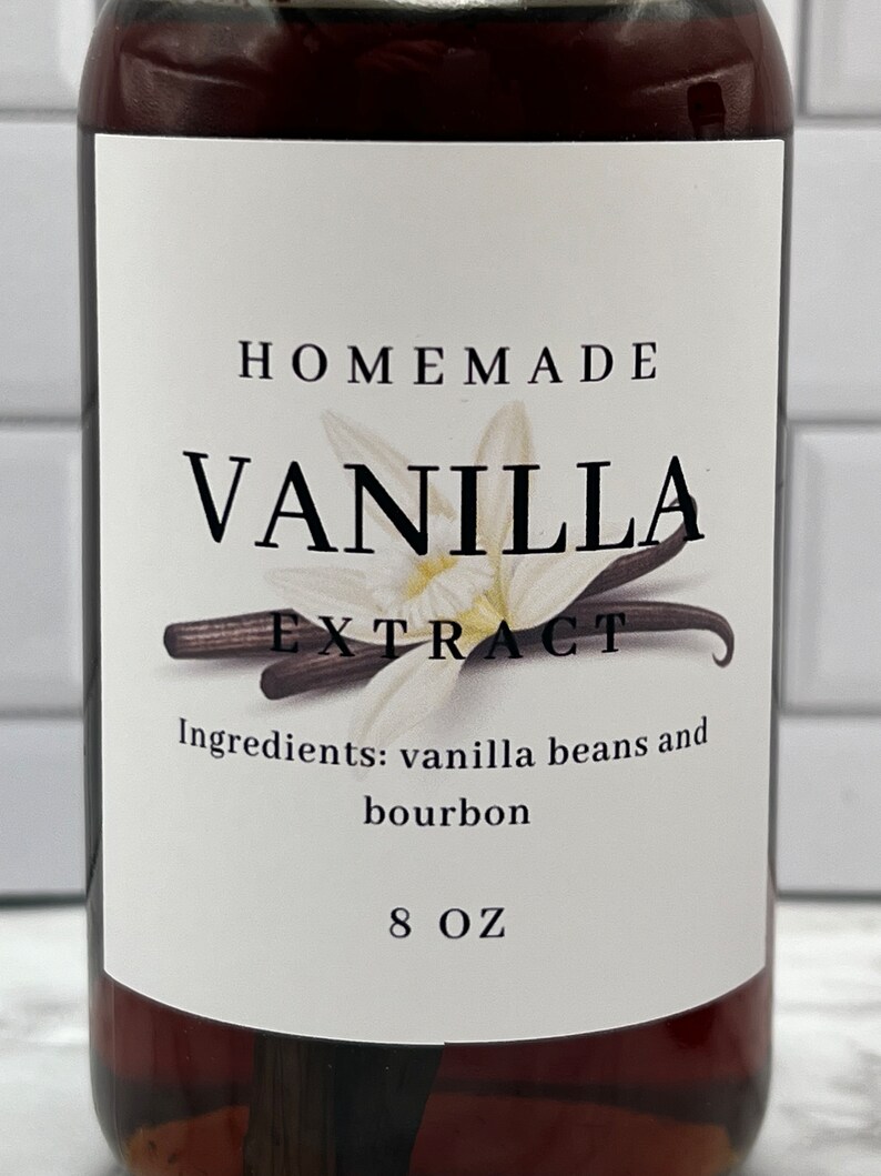 Labels for Homemade Vanilla Extract Made With Bourbon, Design Label ...