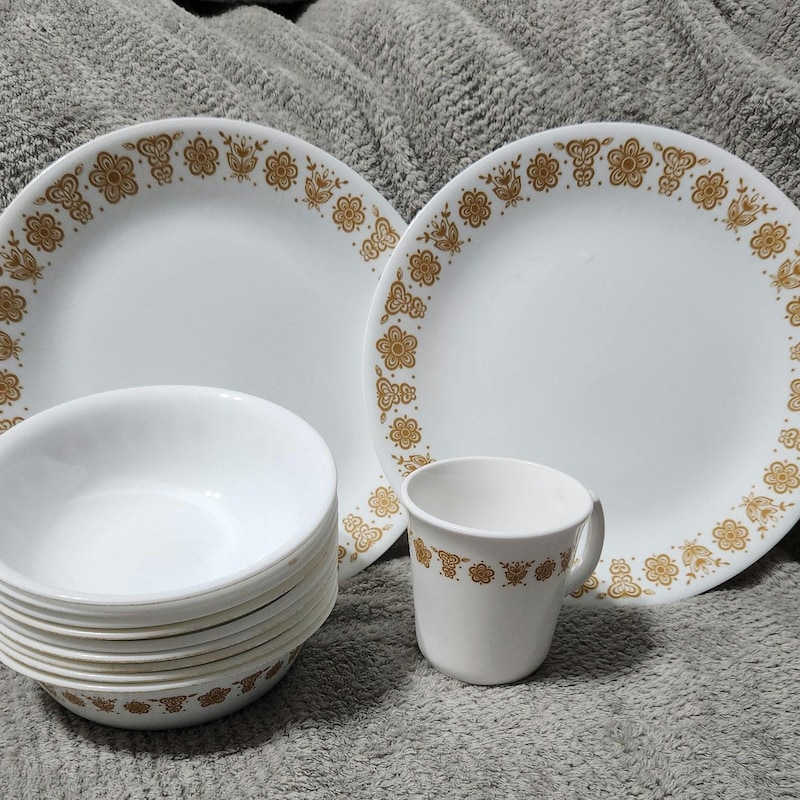 Corelle Butterfly Gold Dinnerware - Etsy