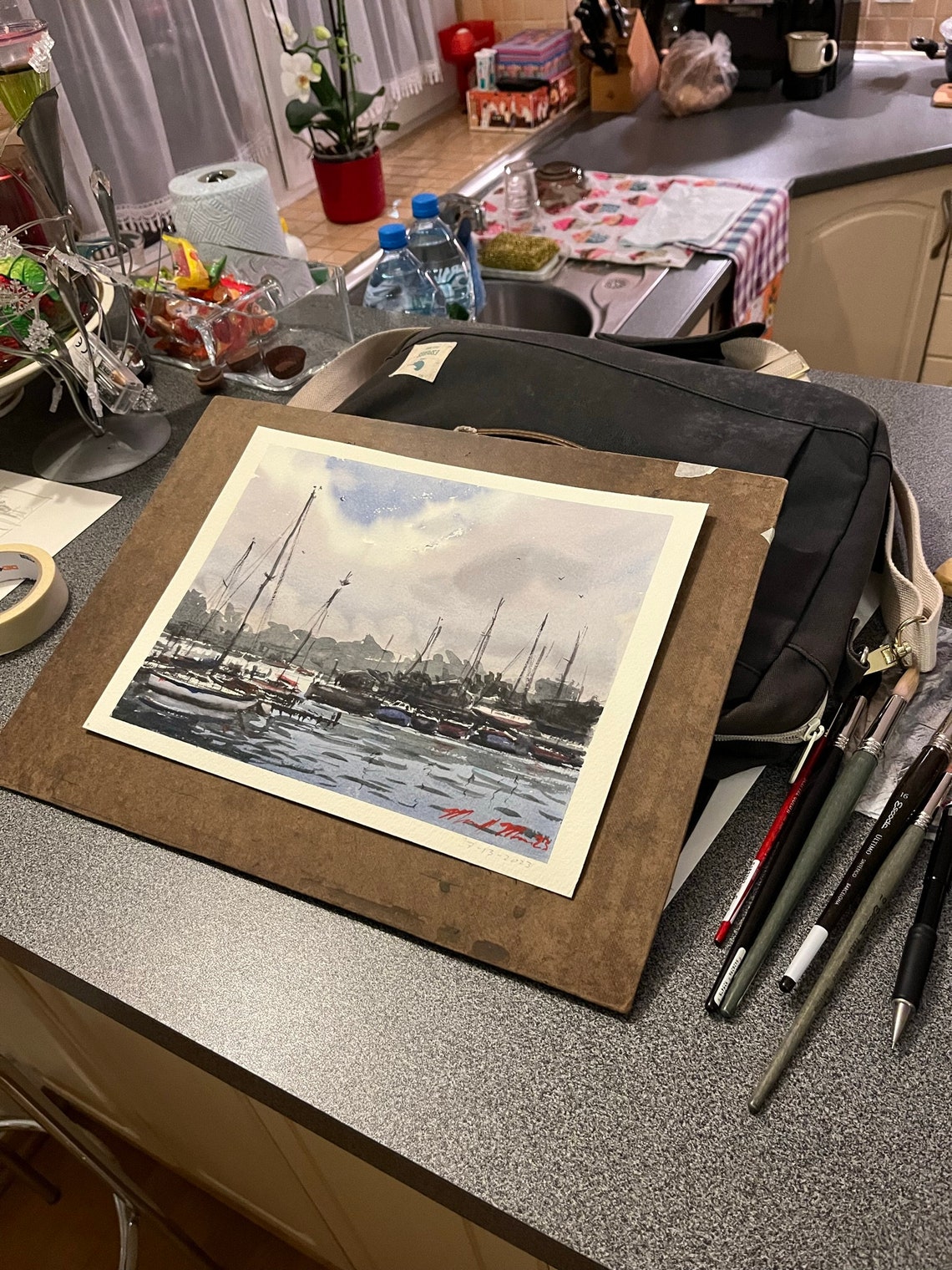 Original Plein Air Port Painting 12x9 Inches by Maxwell Moran - Etsy