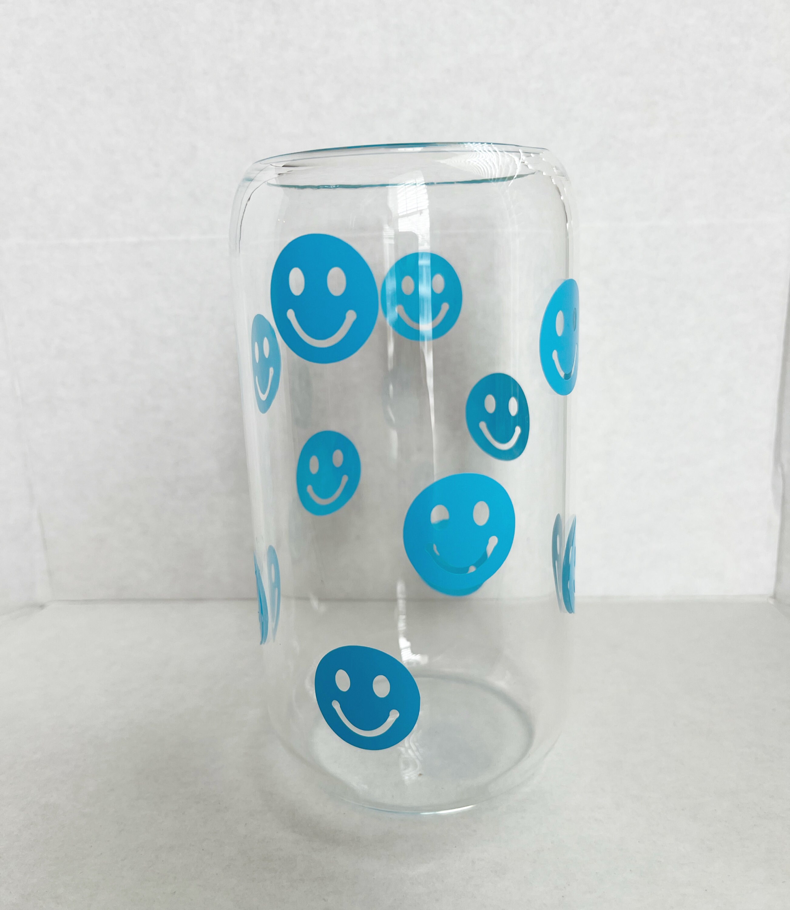Smiley Face Glass Cup - Etsy