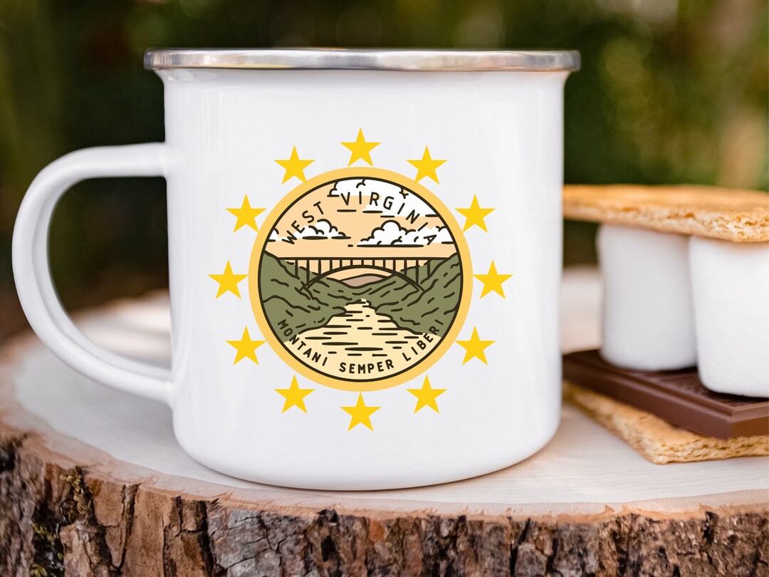 West Virgina Camping Mug, Gift for Camper Hiker, West Virginia State ...