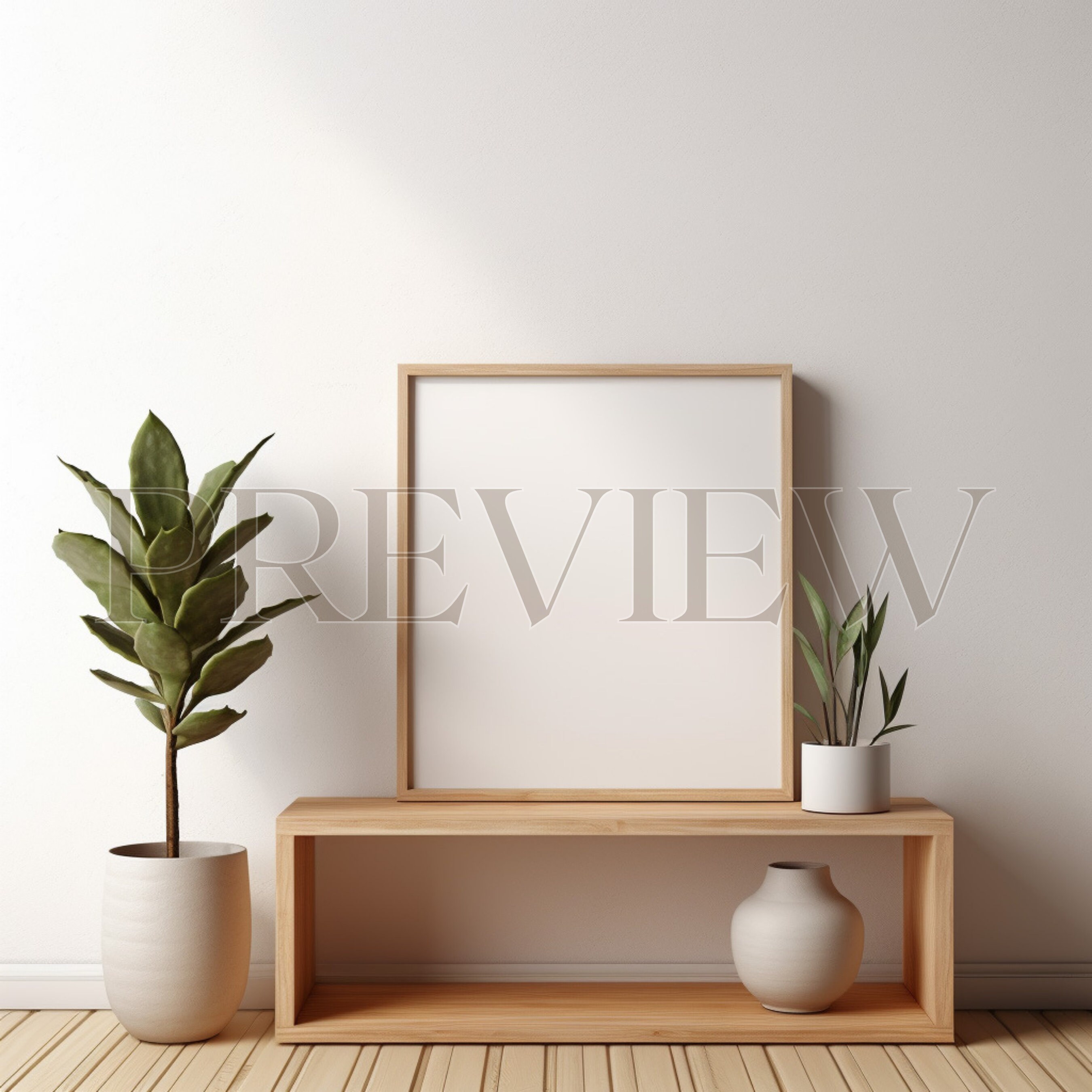 4 Square Frame Mockups | Wood Sign Mockup | Square Wood Frame | Poster ...