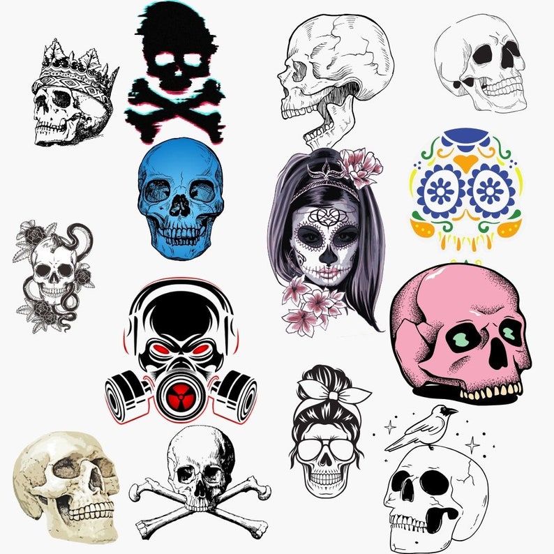 Stickers de calaveras Imágenes de calaveras Diferentes diseño Para ...