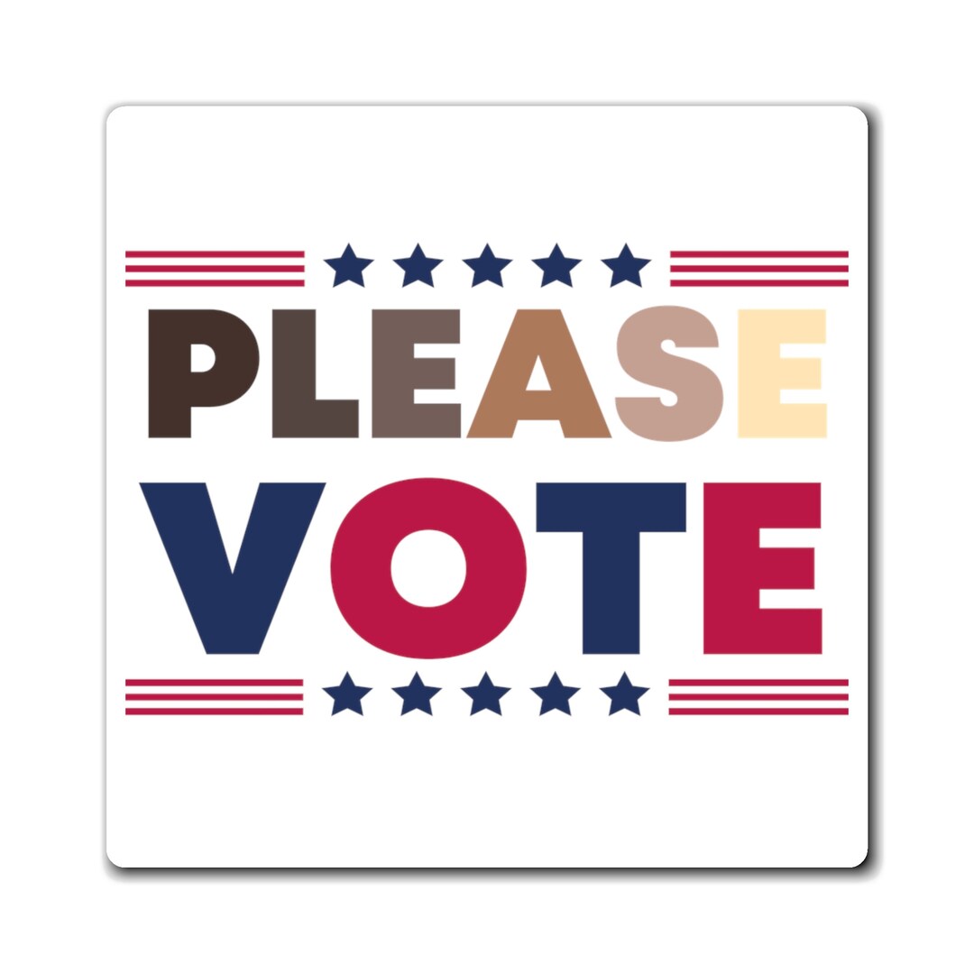 Multicultural Skin Tones Please Vote Patriot USA BLM White Magnet - Etsy