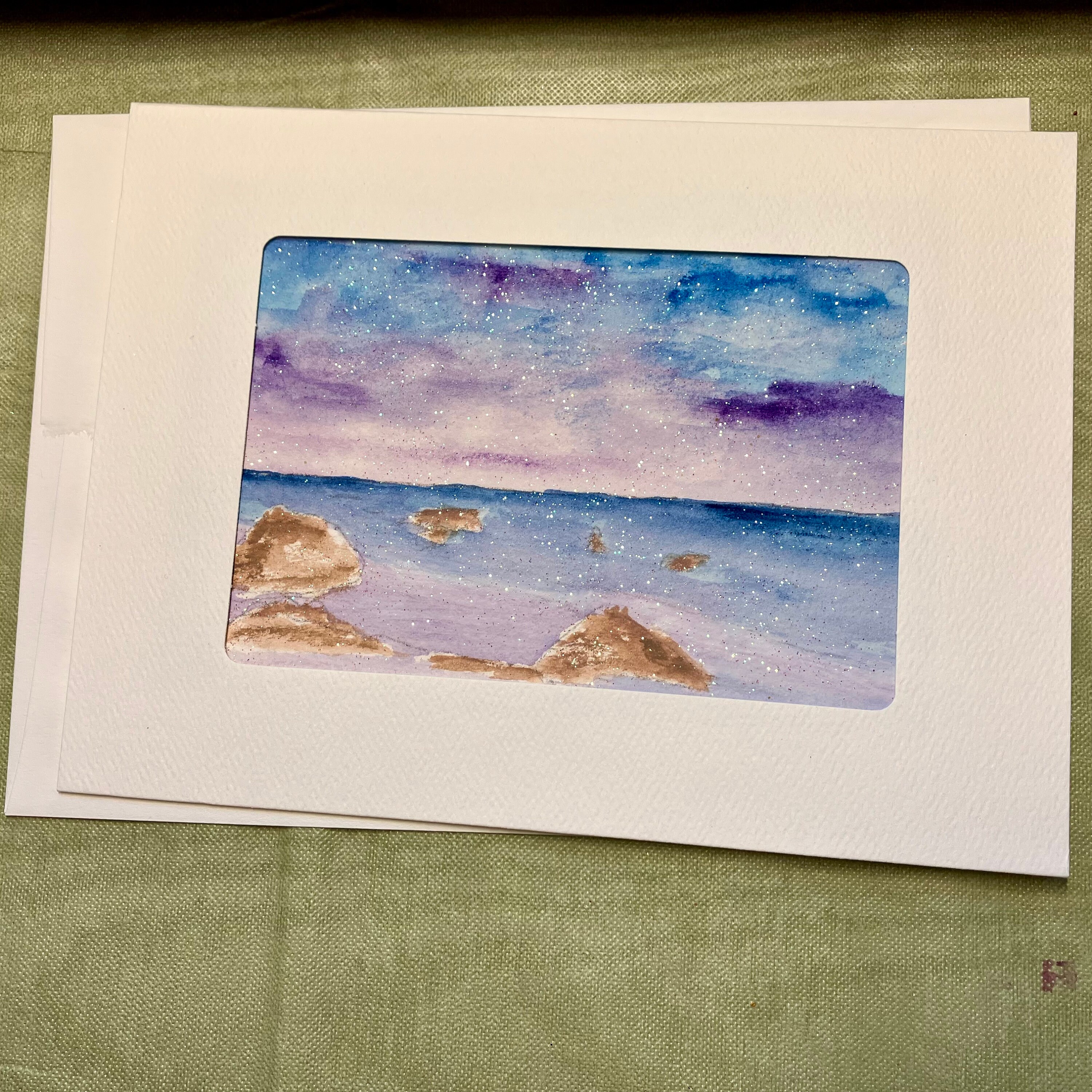 Hand Painted Beach Frameable Greeting Cards, Nature Inspired Colorful ...