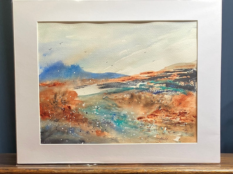 Semi Abstract Landscape Original Art Mountain Watercolor Art - Etsy