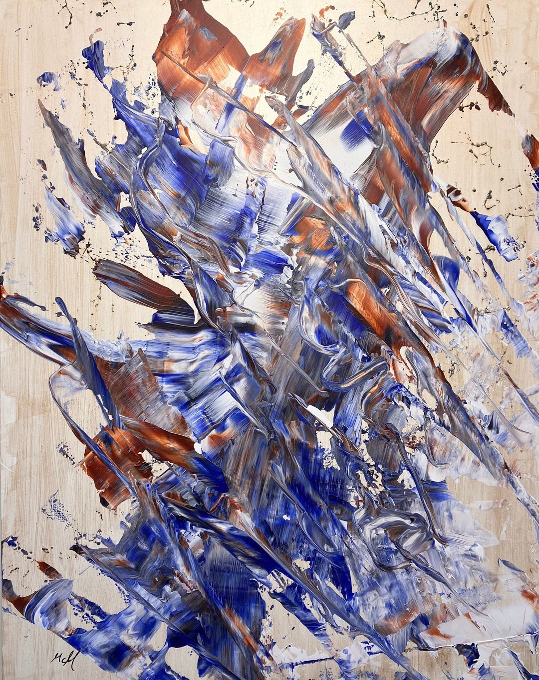 Abstract Expressionist Acrylic Art Giclee Print, Original Fluid Kinetic ...