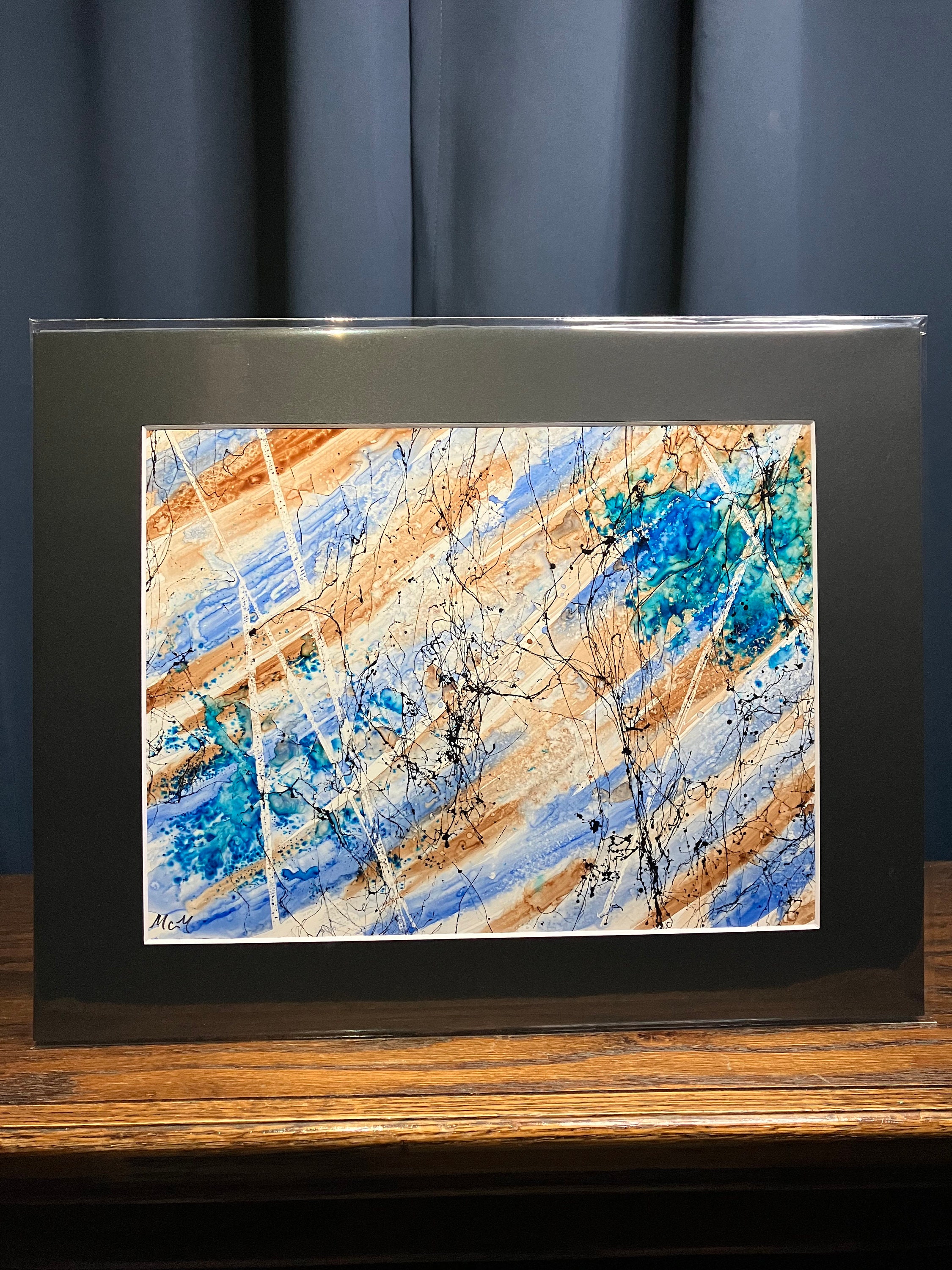 Abstract Tree Branch Watercolor Art, Watercolor Abstract Landscape Tree ...