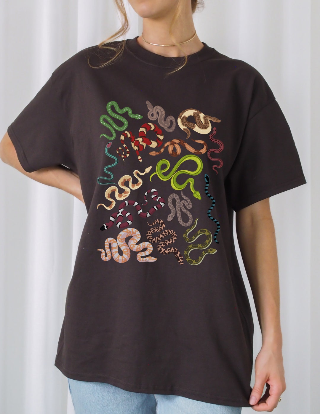 Snake Graphic T-shirt, Snakes, Adult Unisex Heavy Cotton Tee, Nature ...