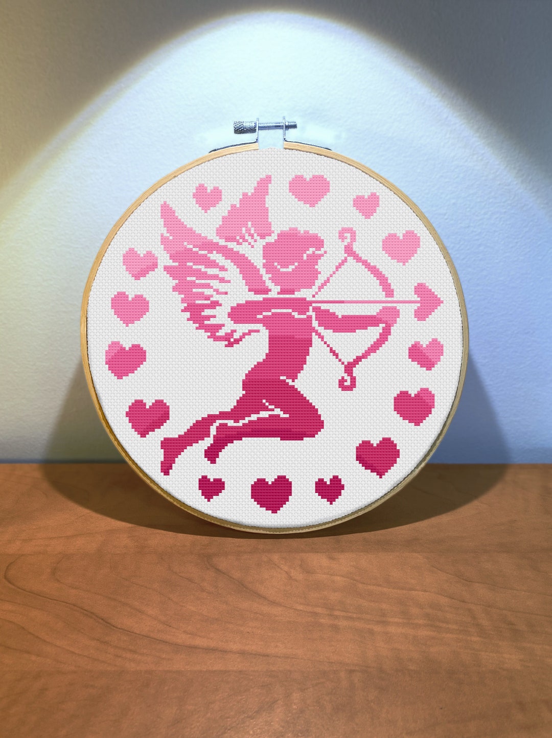 Valentine's Cupid Silhouette Cross Stitch Pattern, Instant Download ...
